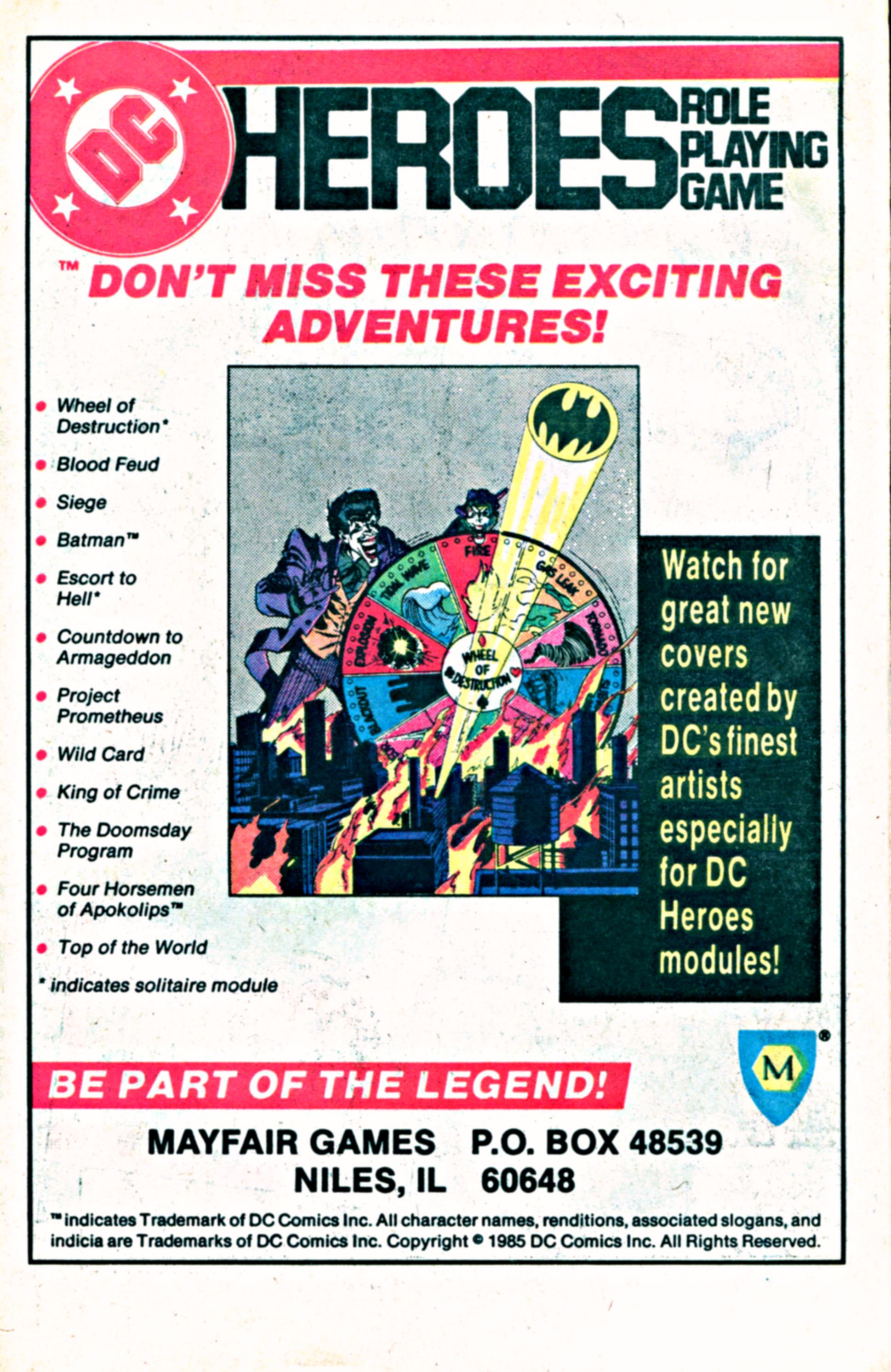 Heroes Role Playing Game ad 2 | The DC Comics Presents Show